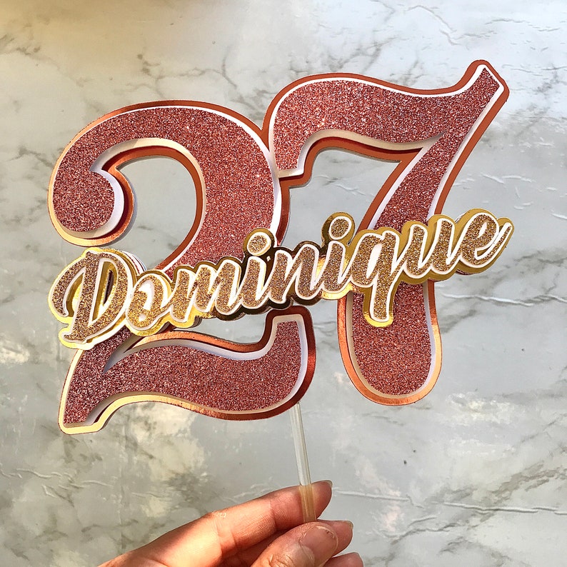 Personalized Birthday Cake Topper Happy Birthday Cake Topper Etsy