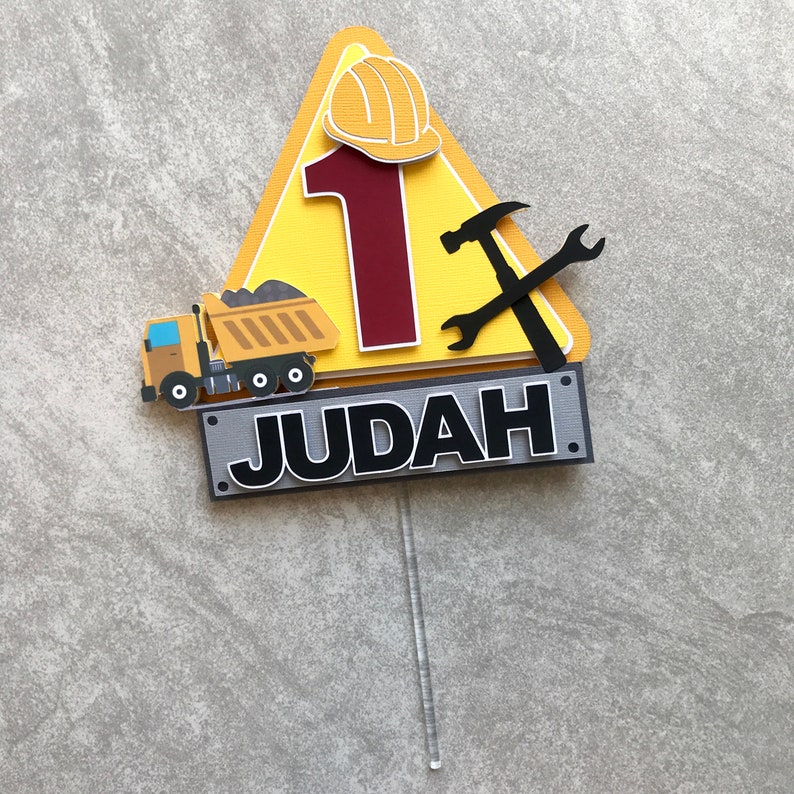 Construction Cake Topper | Construction Themed Birthday Decor | Dump ...
