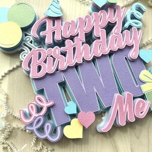 Happy Birthday Cake Topper Happy Birthday Two Me Cake Topper - Etsy