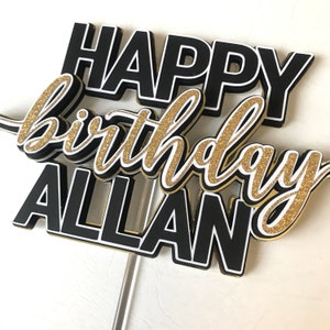 Personalized Birthday Cake Topper | Happy Birthday Cake Topper ...