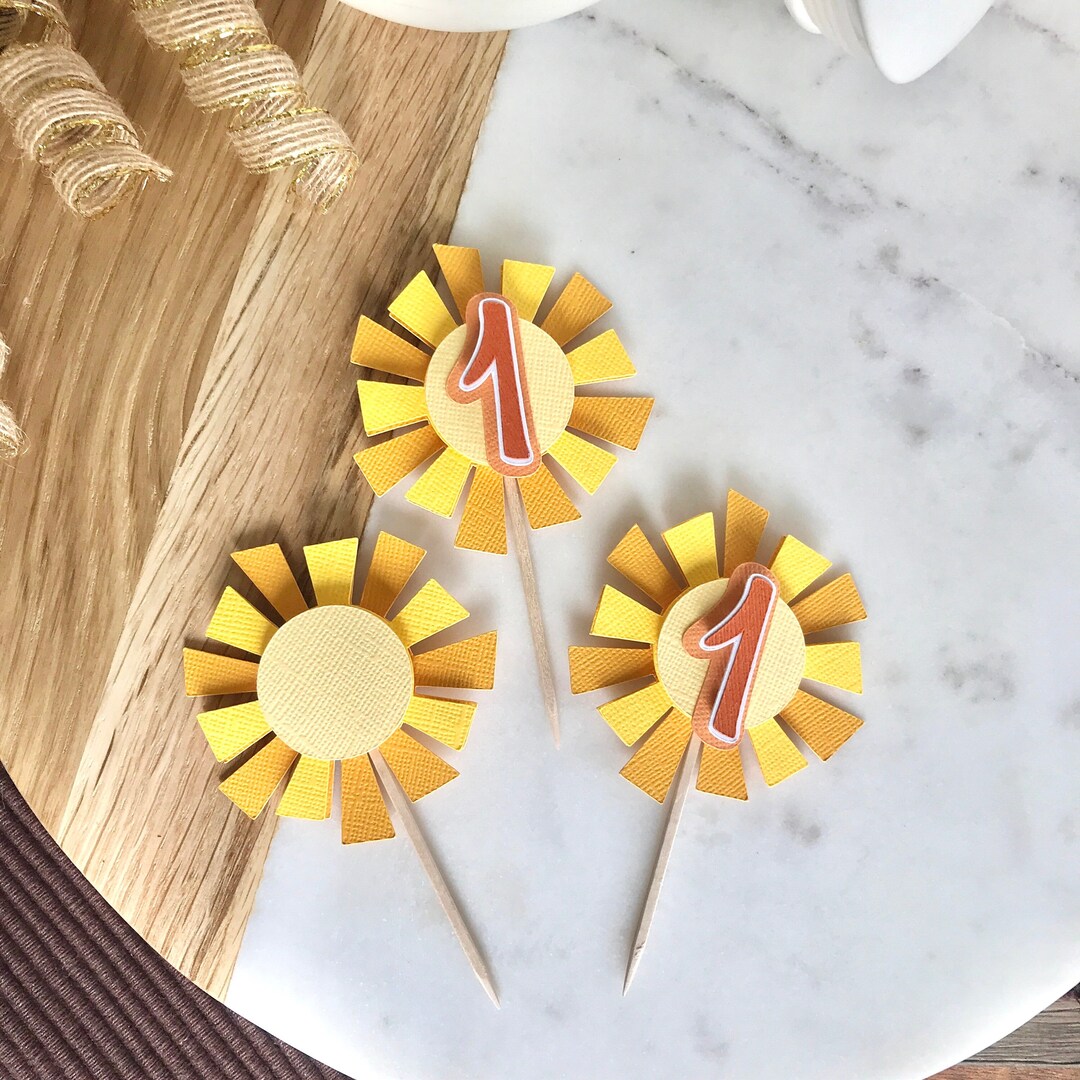 Sun Cupcake Toppers | Sunny Toppers | Sunshine Toppers | Little ...