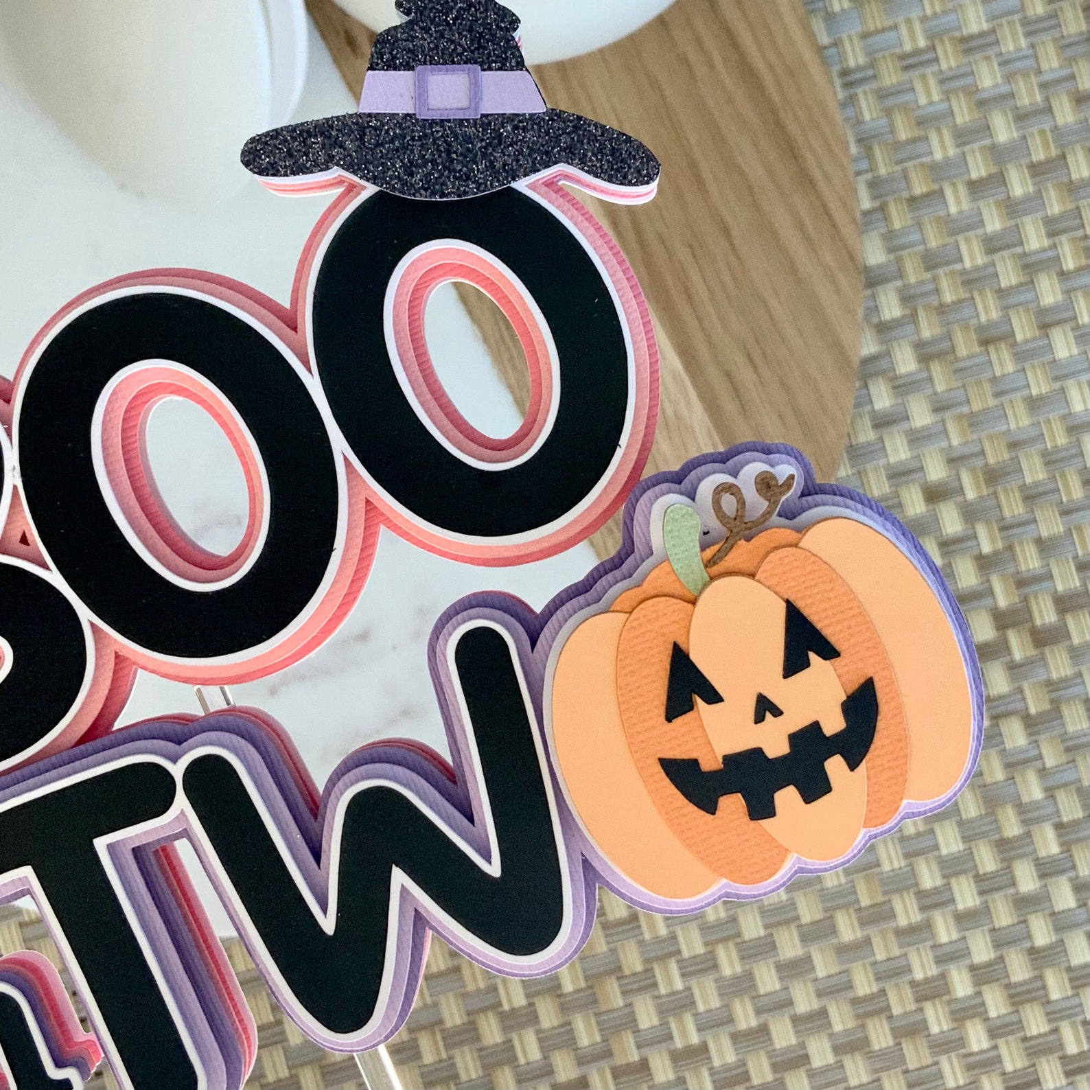 Boo I'm Two Cake Topper Halloween Cake Topper Birthday - Etsy
