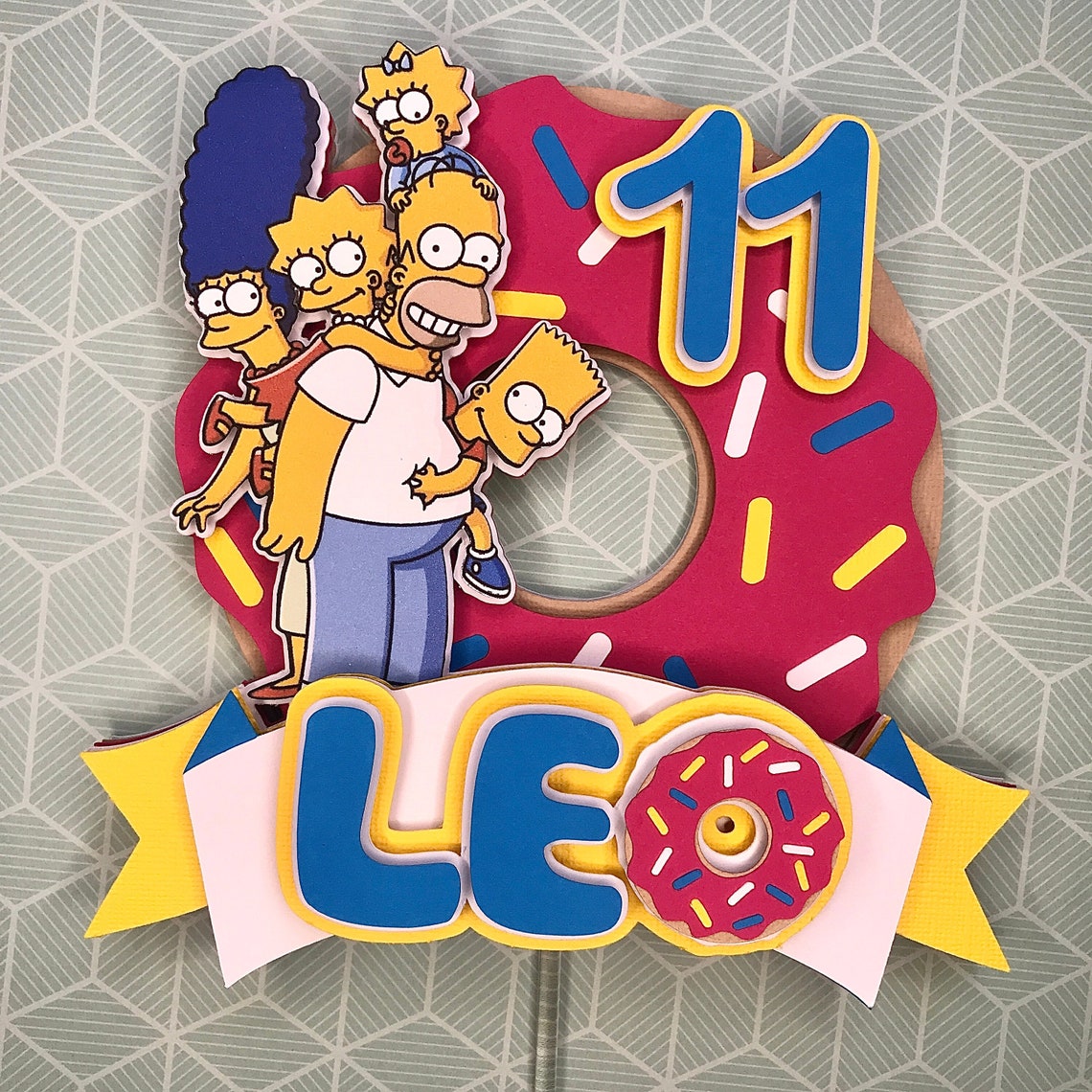 The Simpsons Cake Topper | Simpsons Donut Cake Topper | Simpsons Party ...