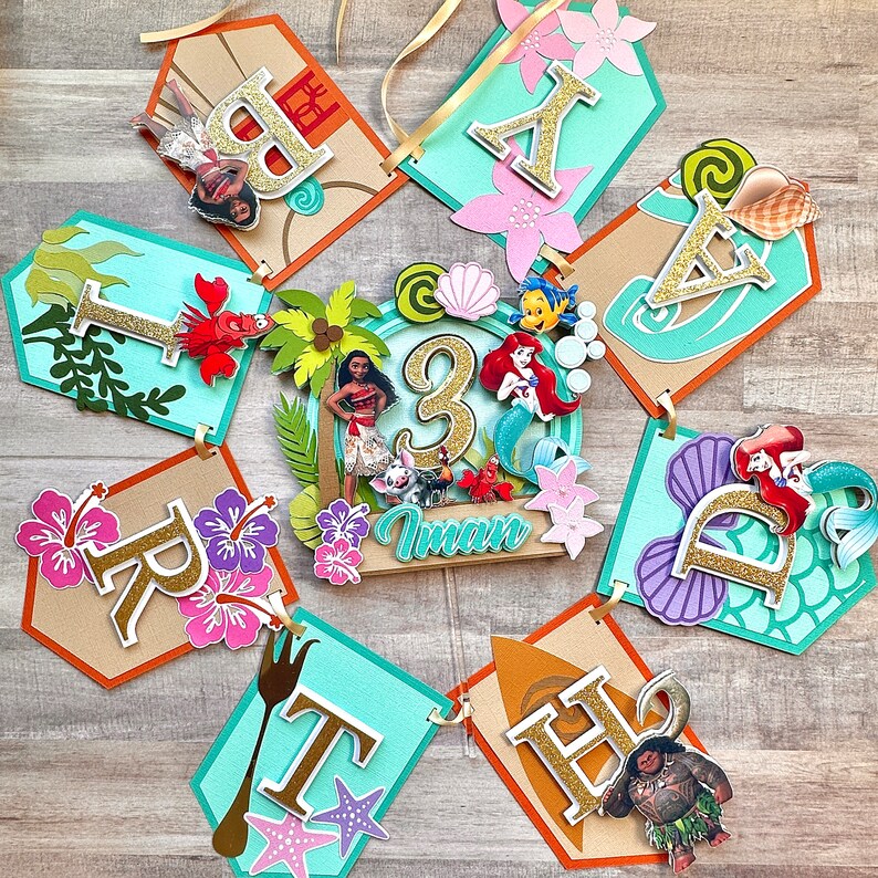 Disney Princess Cake Topper | Moana Cake Topper | Ariel Cake Topper ...