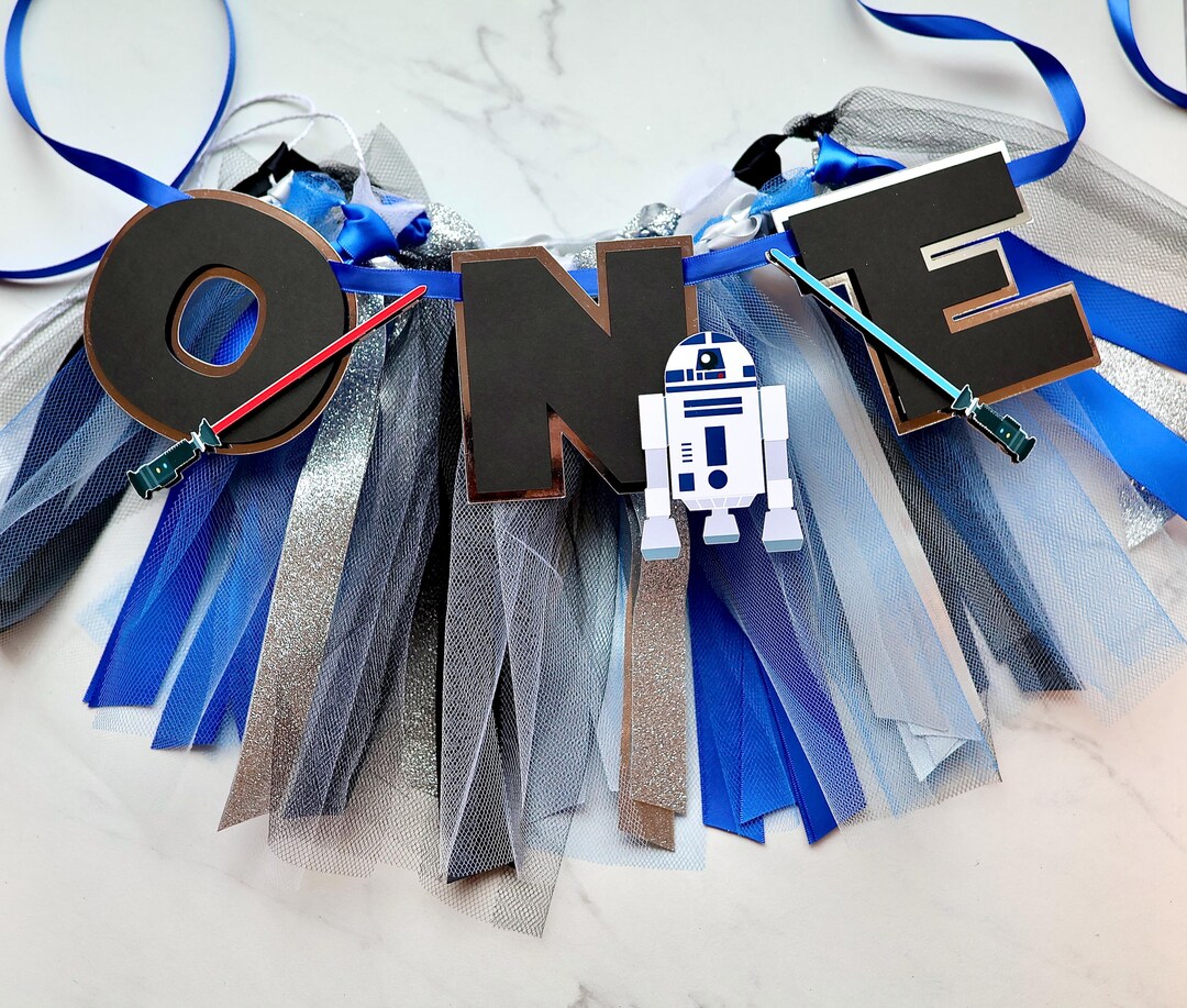 R2D2 Star Wars First Birthday High Chair Banner | Tutu Skirt | Galaxy ...