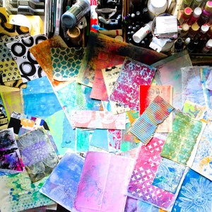 Painted Papers, Collage Fodder Background, Mixed Bundle, Random ...