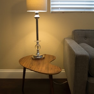 Mid-century Modern Side Table Walnut Kidney Bean Side Table - Etsy Canada