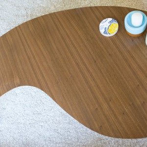Mid Century Modern Coffee Table Kidney Bean Walnut Large - Etsy