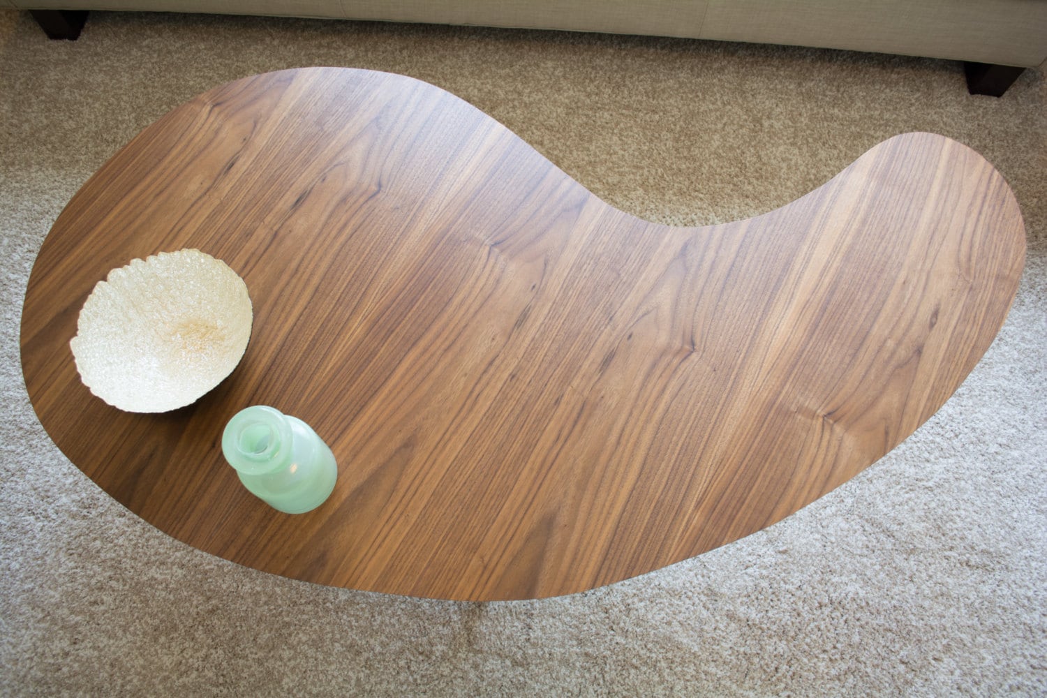 Kidney Bean Coffee Table Extra Large Version Walnut. Mid Century Modern Coffee Table Etsy