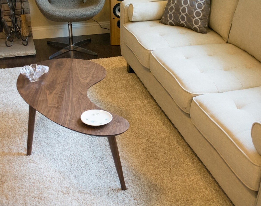 Kidney Bean Coffee Table - Medium Size, Walnut Hardwood - Etsy