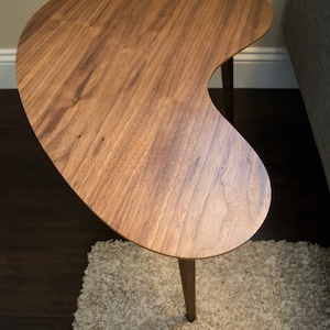 Mid-century Modern Side Table Walnut Kidney Bean Side Table - Etsy Canada