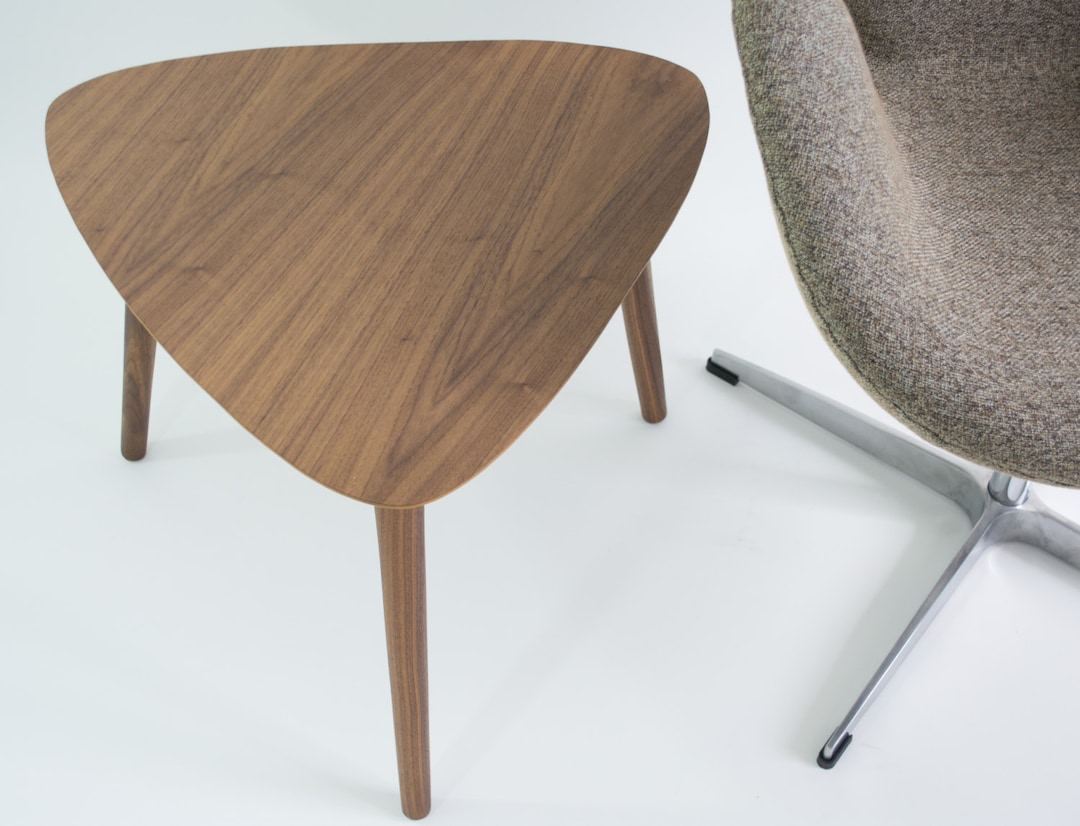 Guitar Pick Side Table - Walnut Mid Century Modern Side Table - Etsy