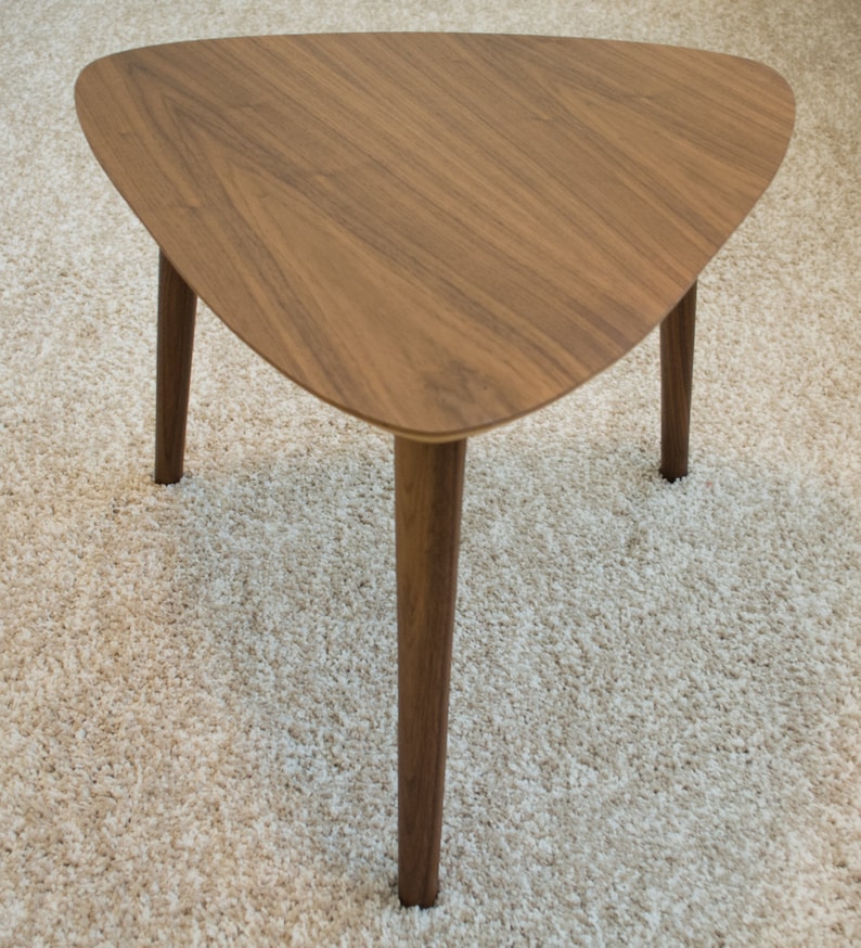 Guitar Pick Side Table - Walnut Mid Century Modern Side Table - Etsy