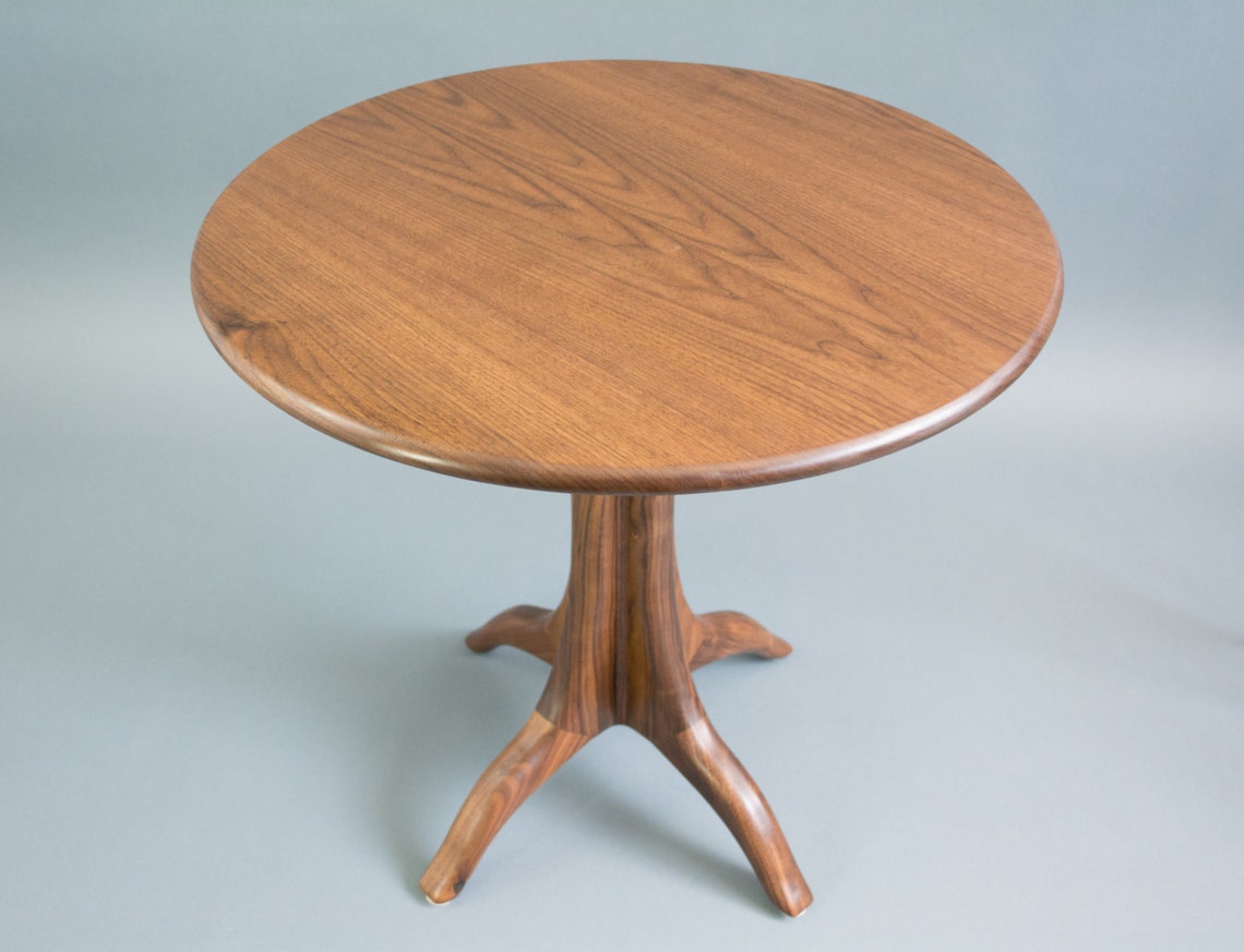 Walnut Round Side / End Table round Walnut Side Table - Etsy