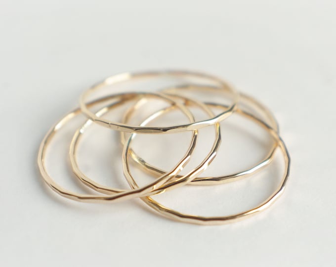 Thin Gold Band - Simple 14K Gold Ring - Etsy