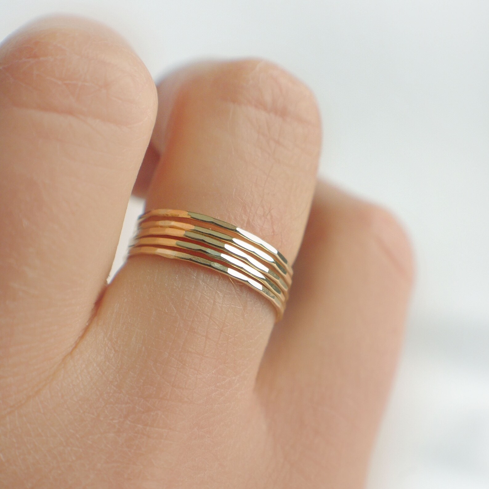 Thin Gold Band Simple 14K Gold Ring - Etsy
