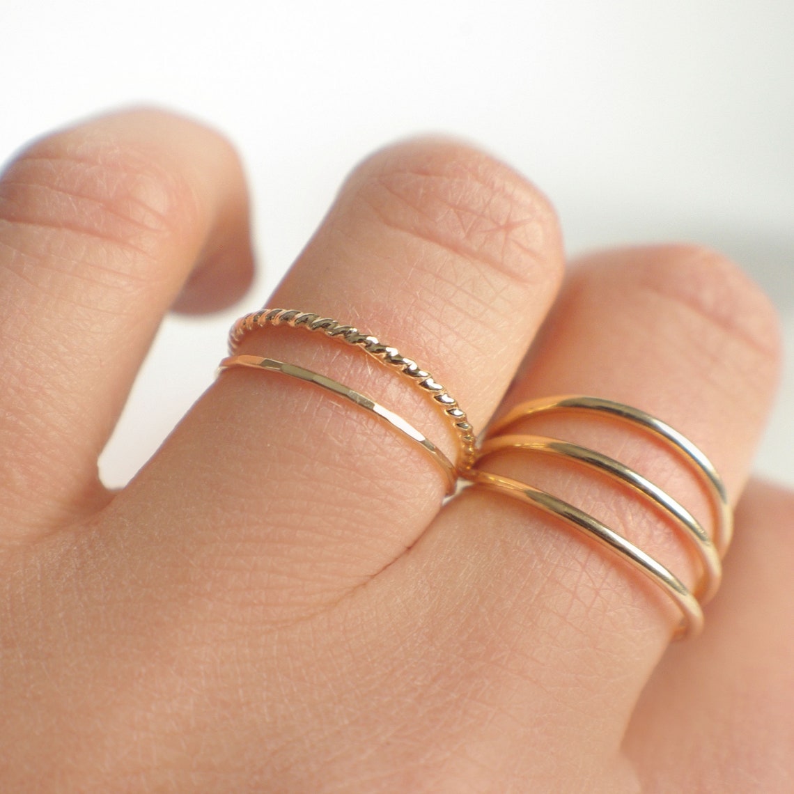 Thin Gold Band Simple 14K Gold Ring - Etsy