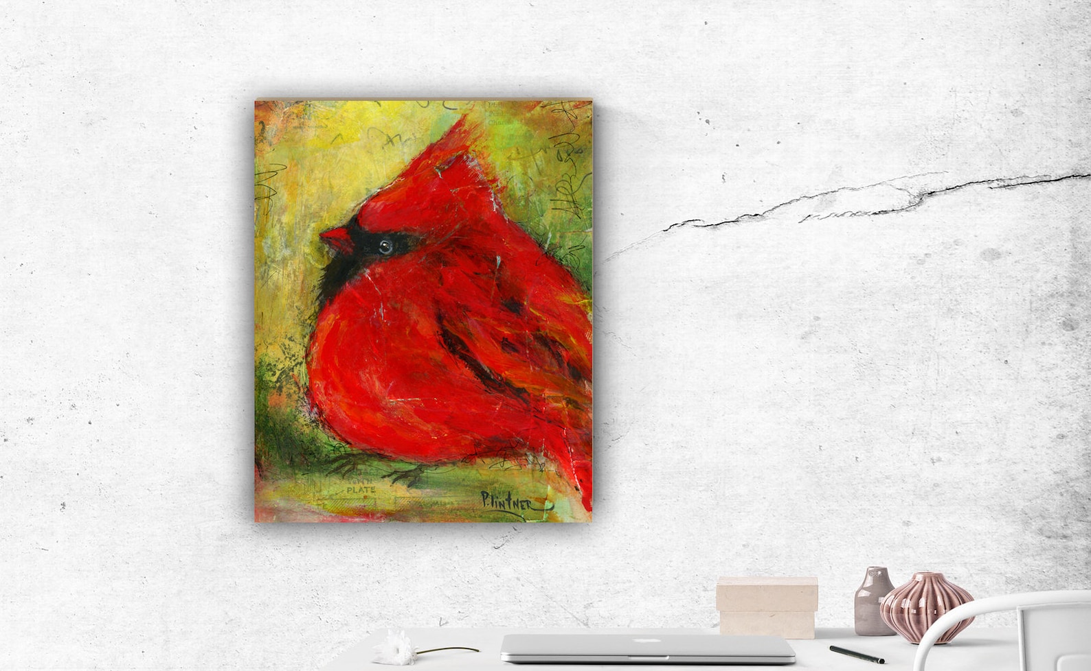 Fat Cardinal Fat Bird Art Print by Patricia Lintner - Etsy