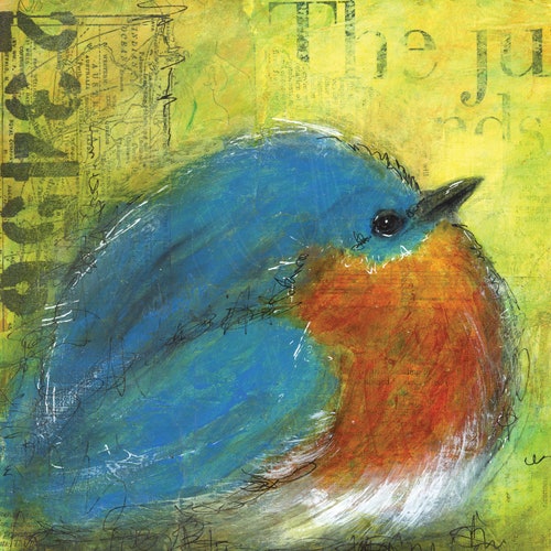 Fat Chickadee Fat Bird Art Print by Patricia Lintner - Etsy