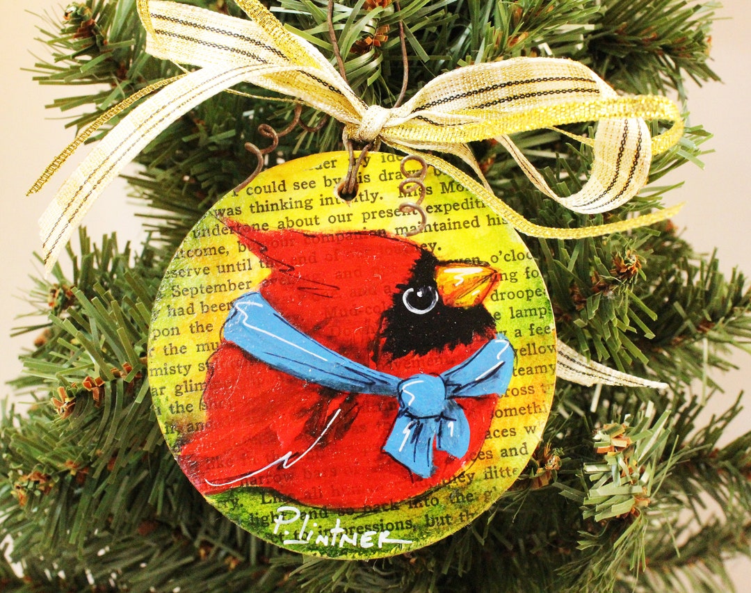 Fat Cardinal Ornament Fat Cardinal Hand Painted Original - Etsy