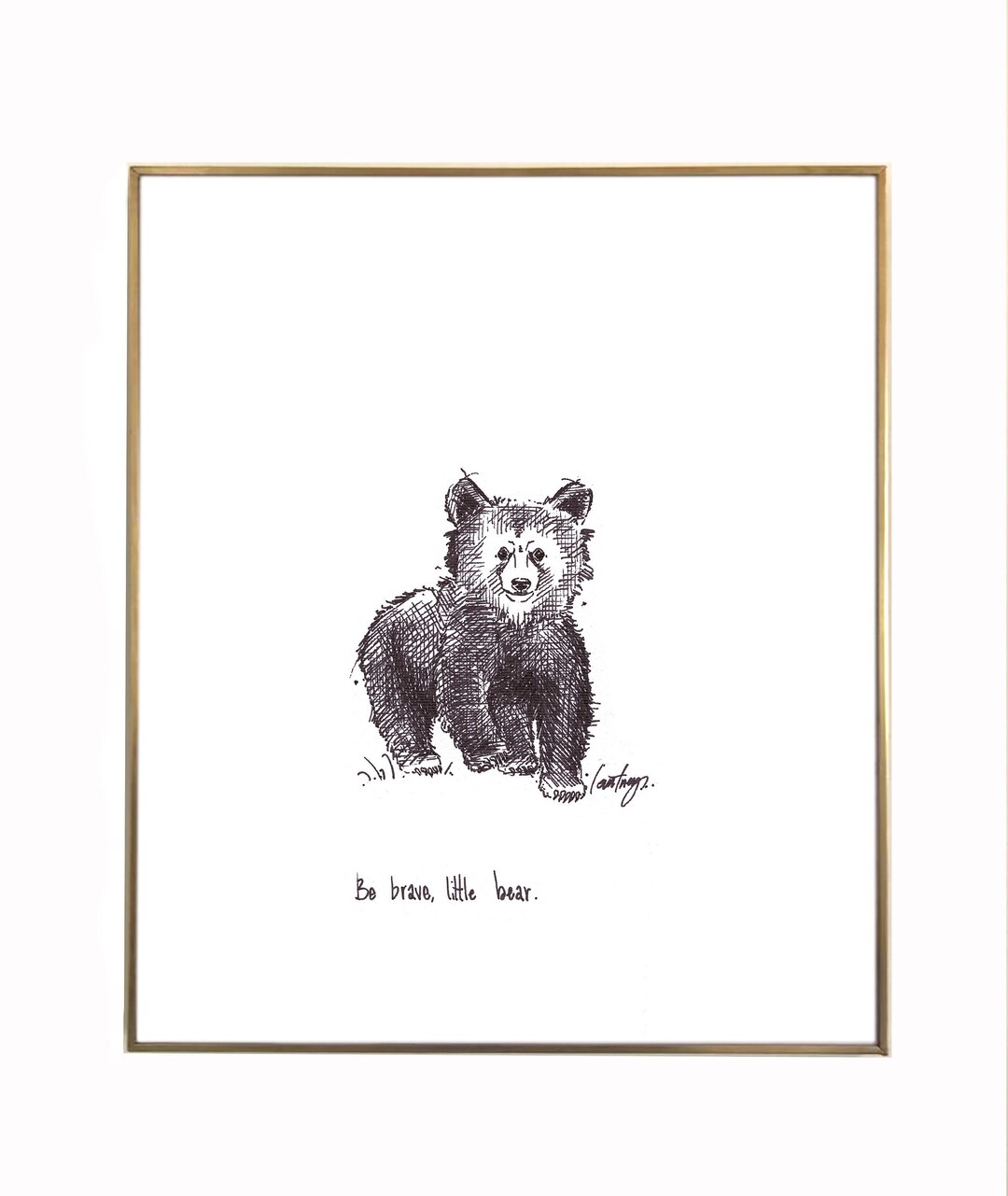 Be Brave, Little Bear. 8x10 Fine Art Paper Print, Black and White, Baby ...