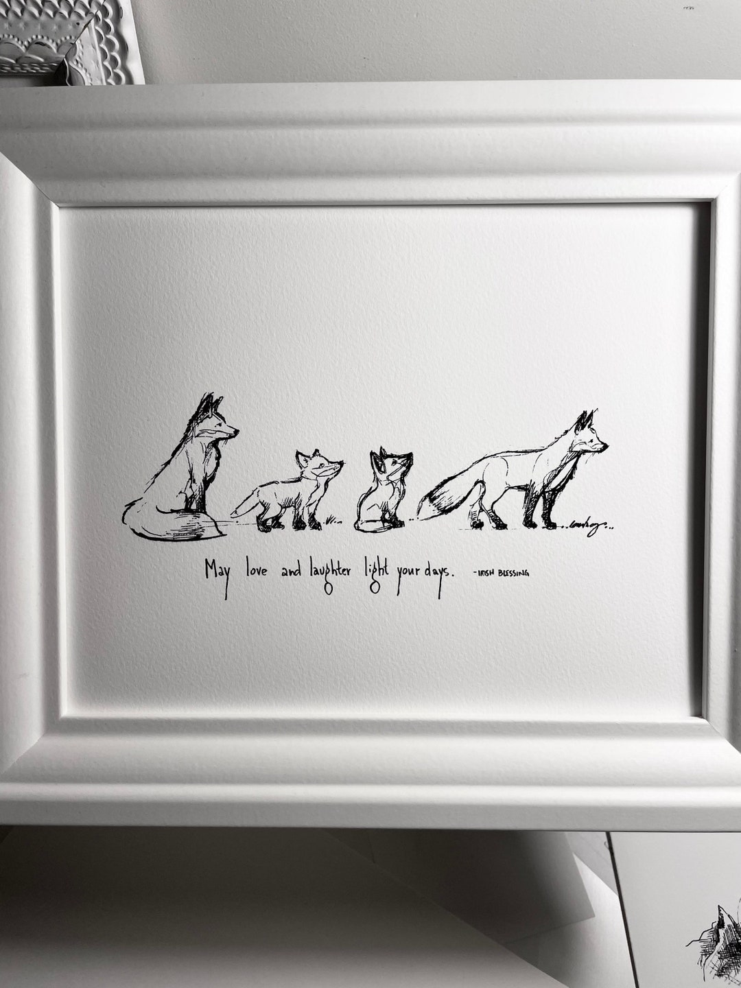 Fox Family Fine Art Paper Print “may Your Days Be Filled With Love and ...