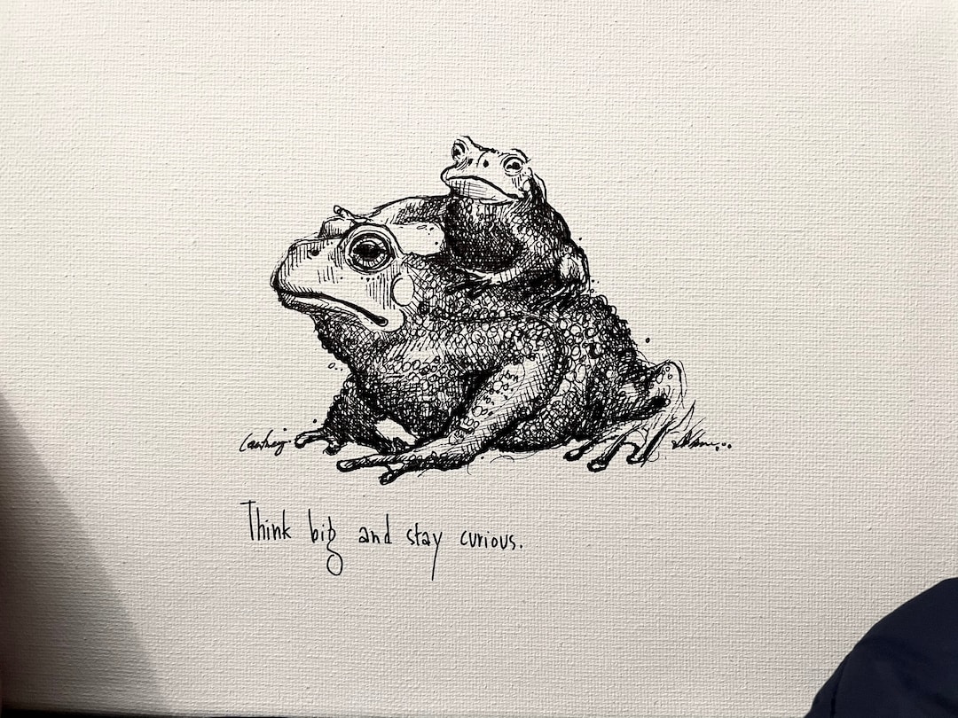 Toad / Frog Parent and Child “think Big and Stay Curious.” 8x10 ...