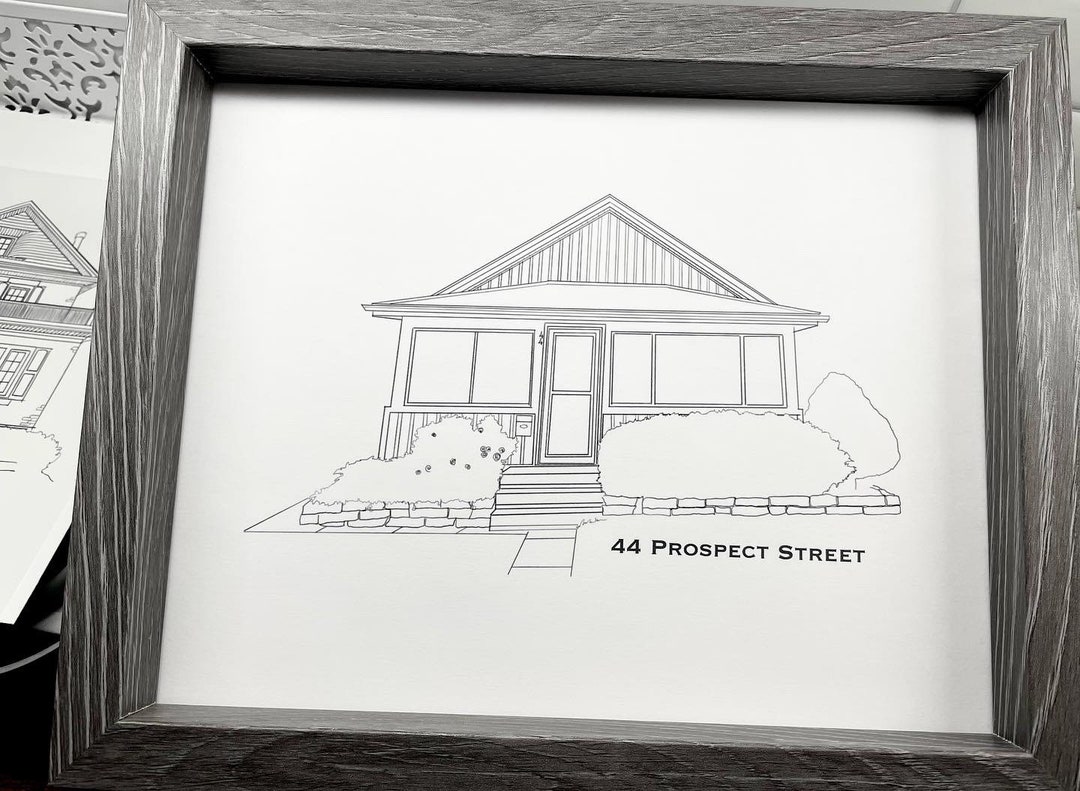 Custom Minimalist Drawing of Your House / Home - Line Drawing Digital ...
