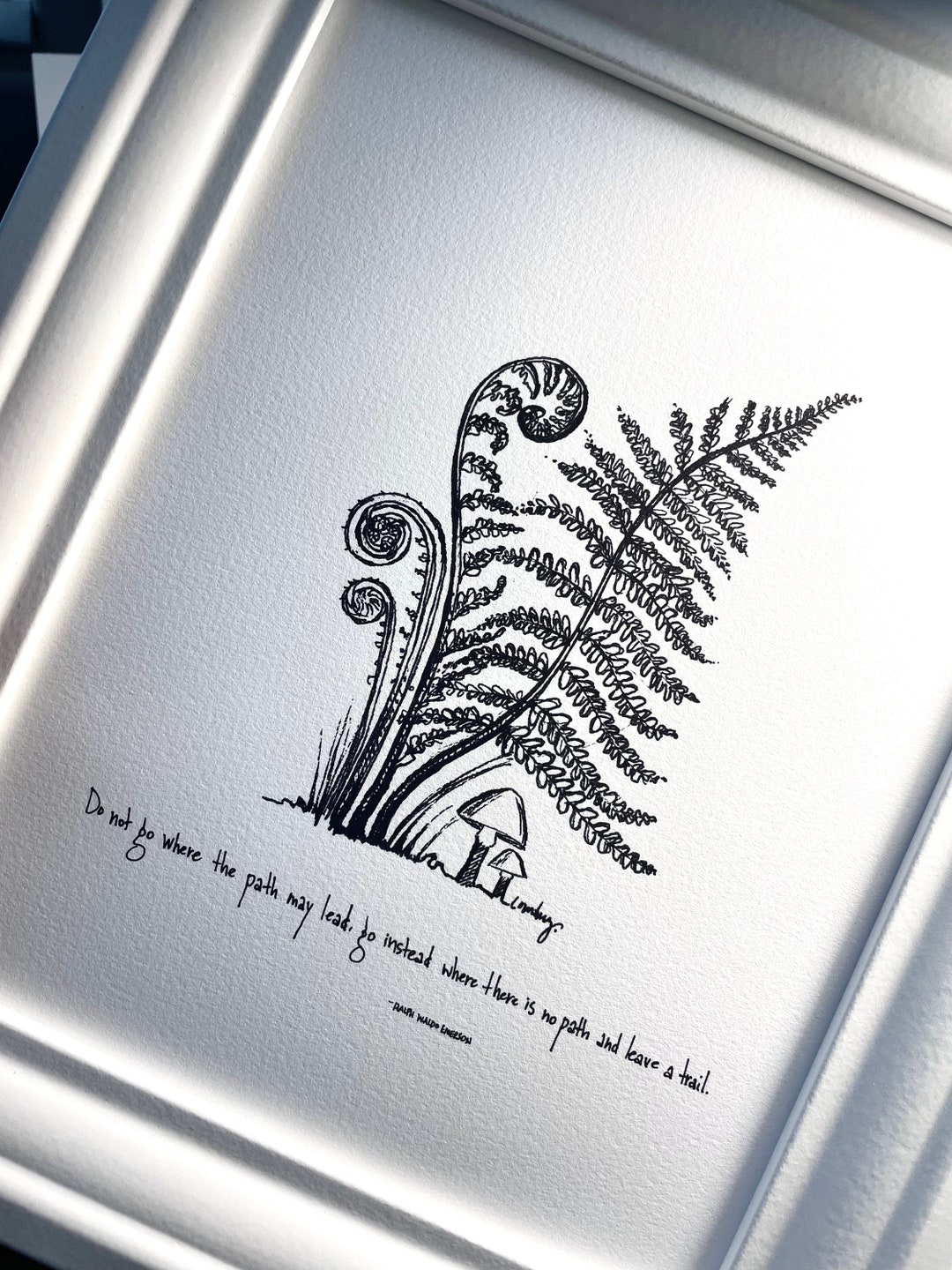 Forest Ferns "leave a Trail” Emerson Quote. 8x10 Archival Quality Fine ...