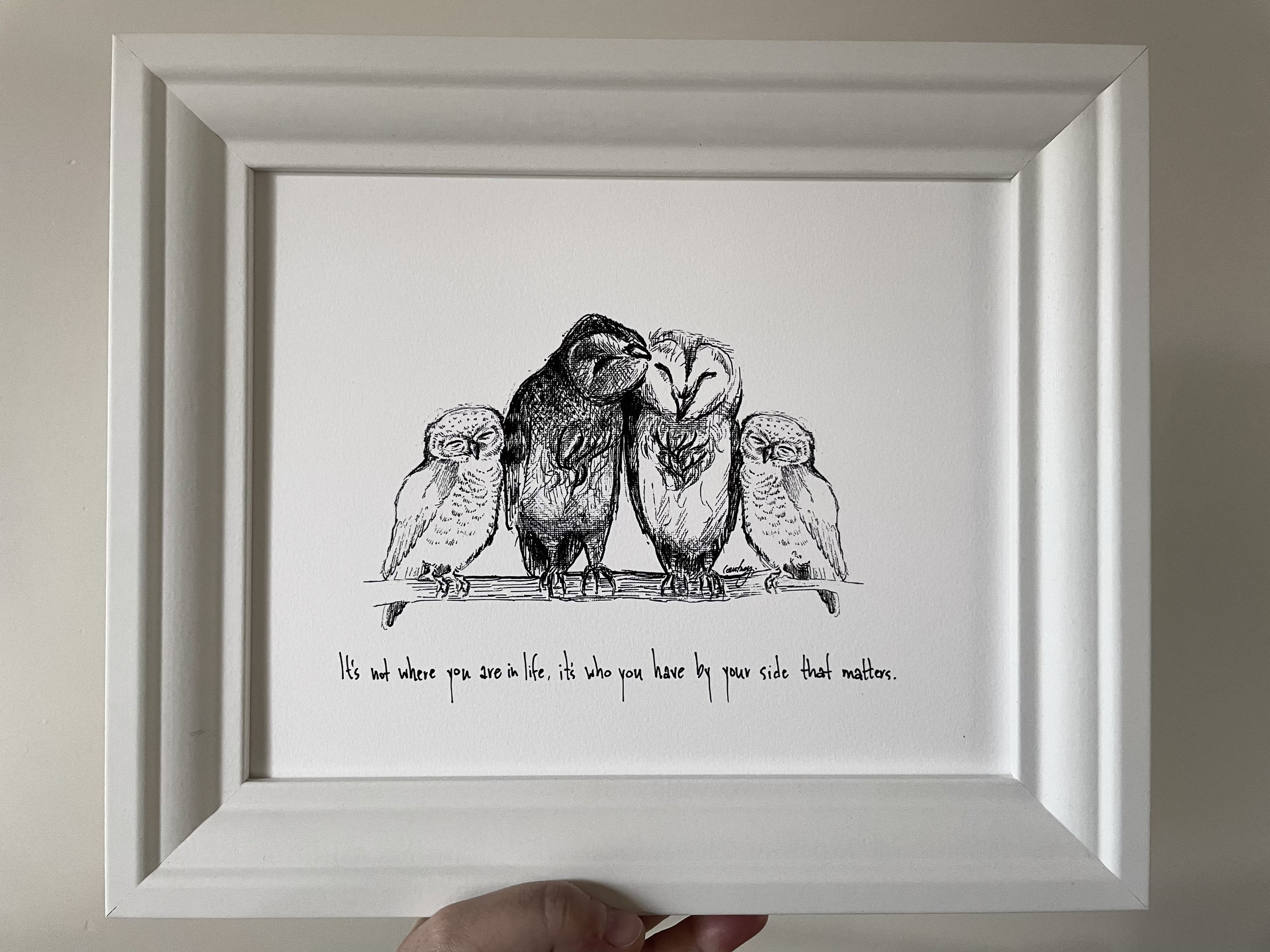 Digital Prints Art & Collectibles Owl Family Art Custom Family Portrait ...