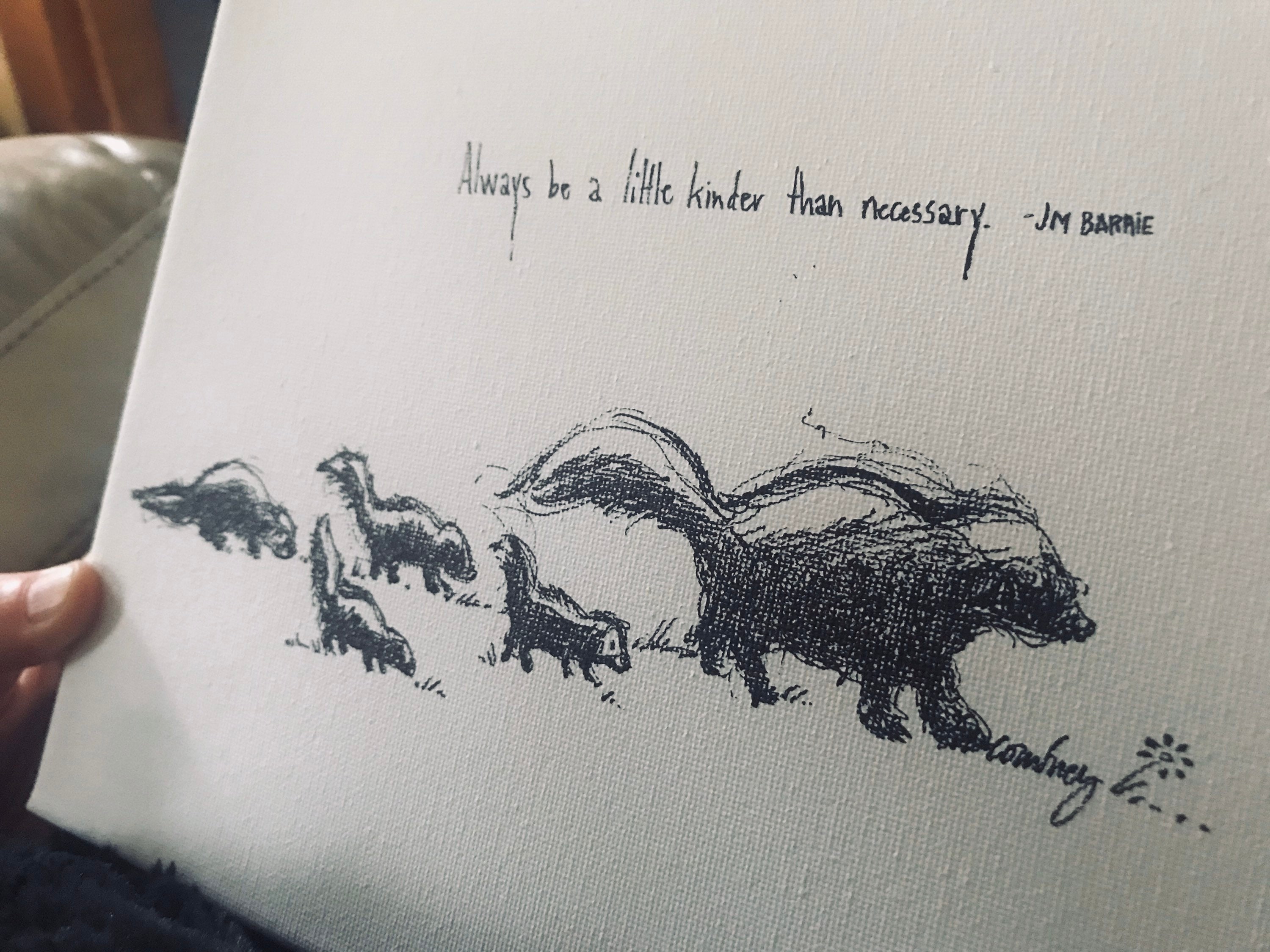 Skunk Family always Be a Little Kinder Than Necessary. 8x10 - Etsy