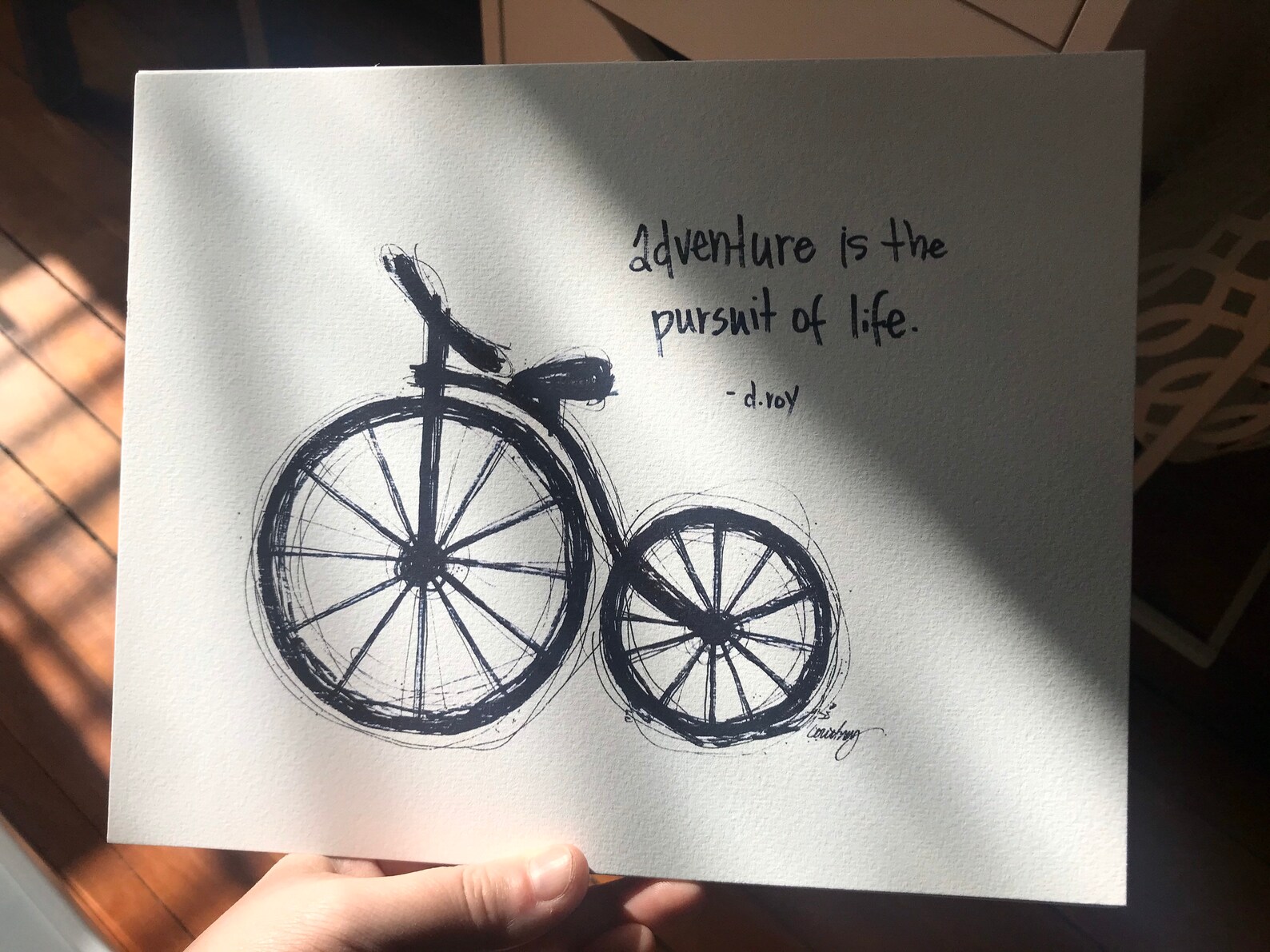 Vintage Bicycle Ink Rendering adventure is the Pursuit of | Etsy