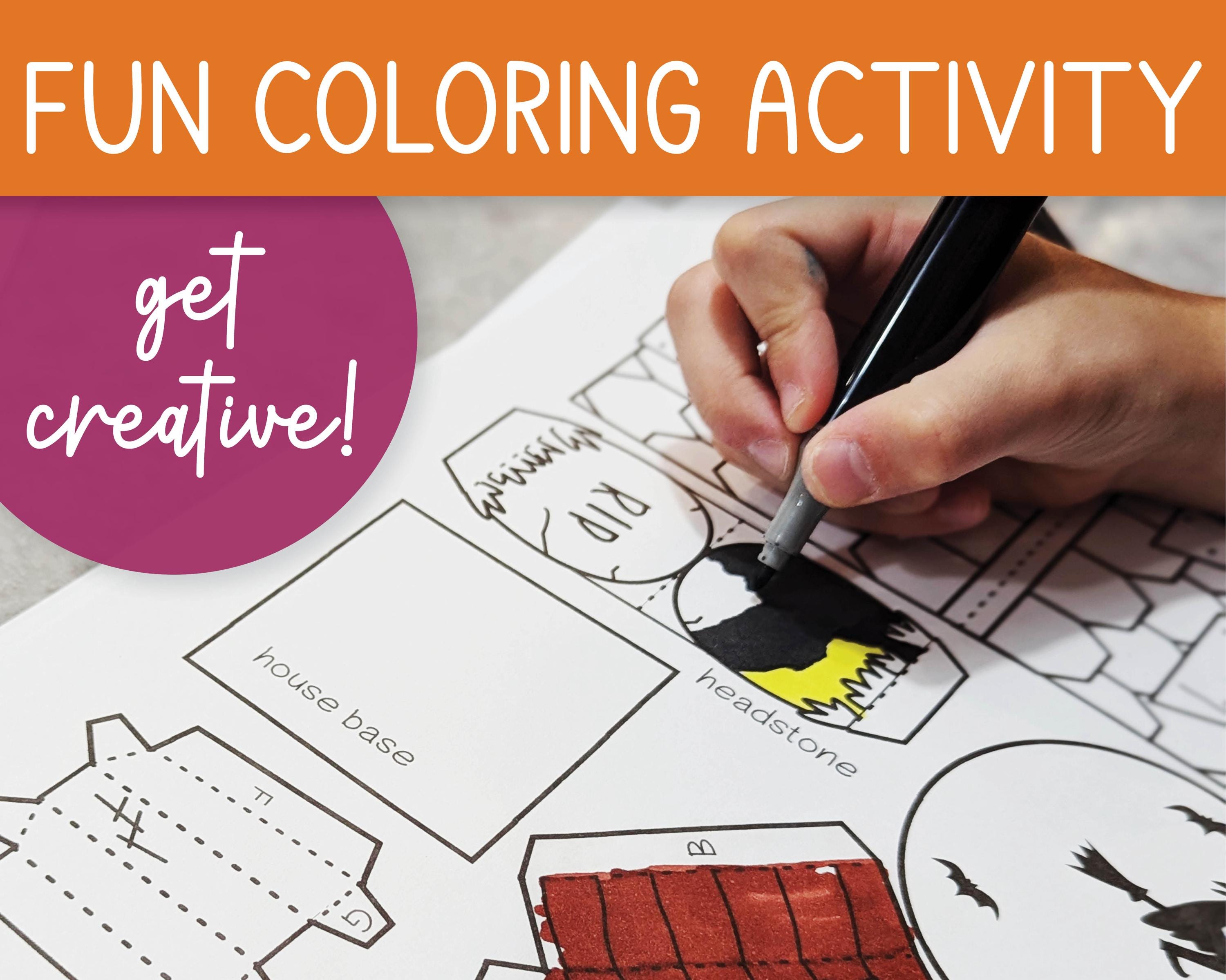 Paper Haunted House Printable Activity for Kids | Halloween - Etsy