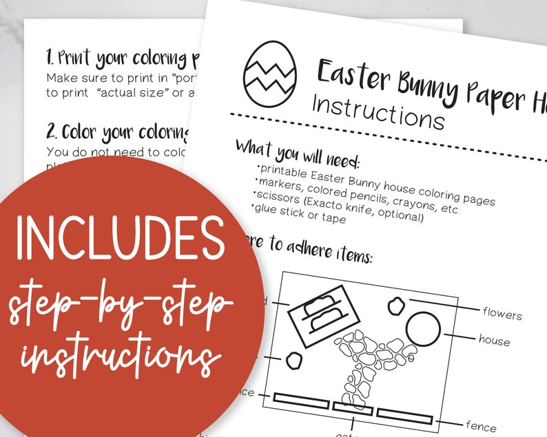 Easter Bunny Paper House Printable Activity for Kids, Easter Craft ...