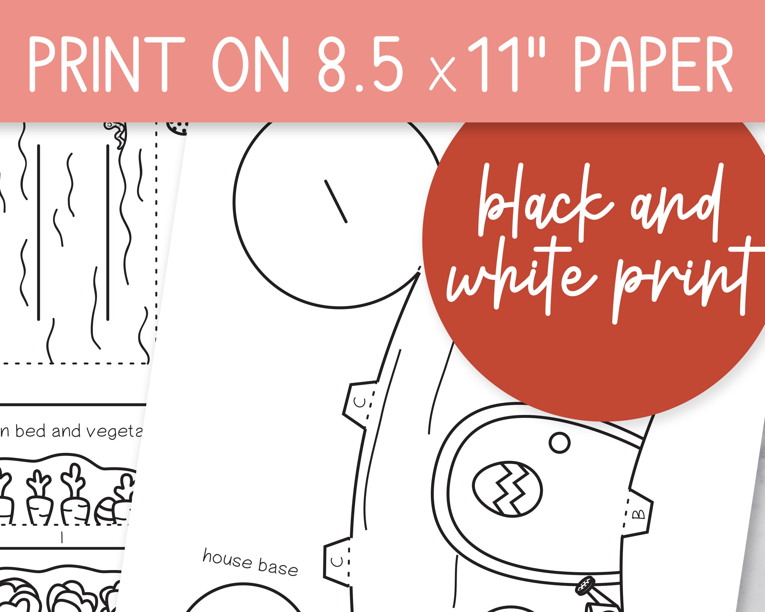 Easter Bunny Paper House Printable Activity for Kids, Easter Craft ...