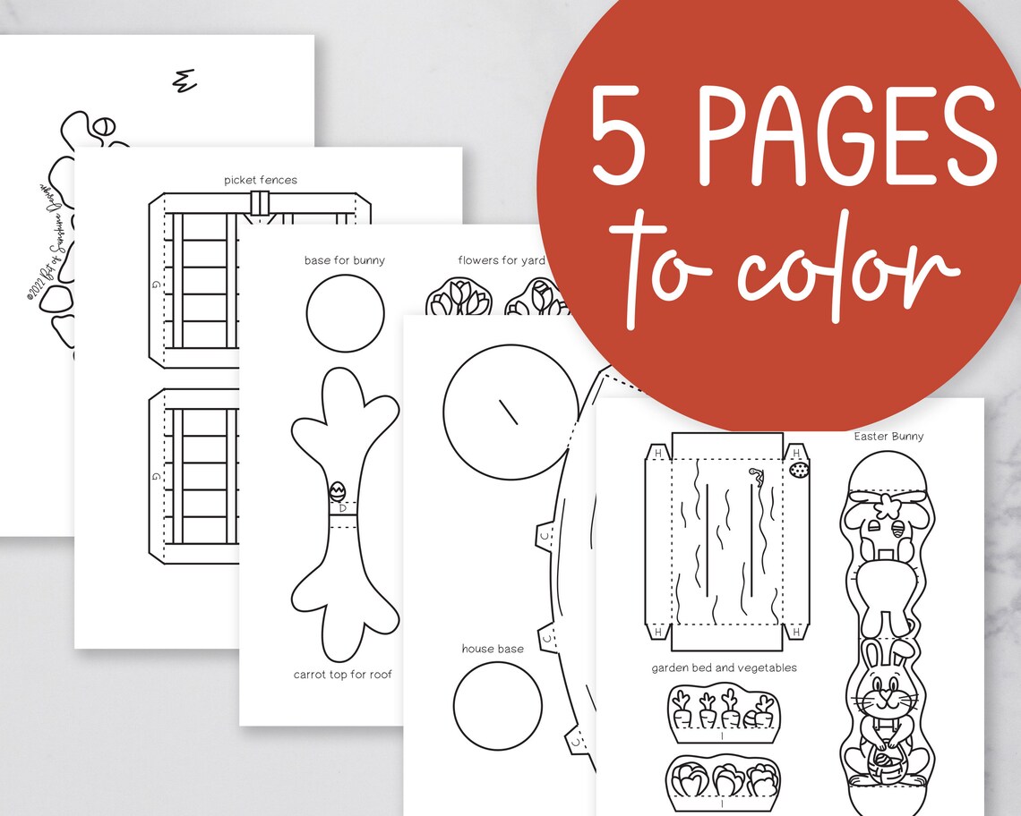 Easter Bunny Paper House Printable Activity for Kids, Easter Craft ...