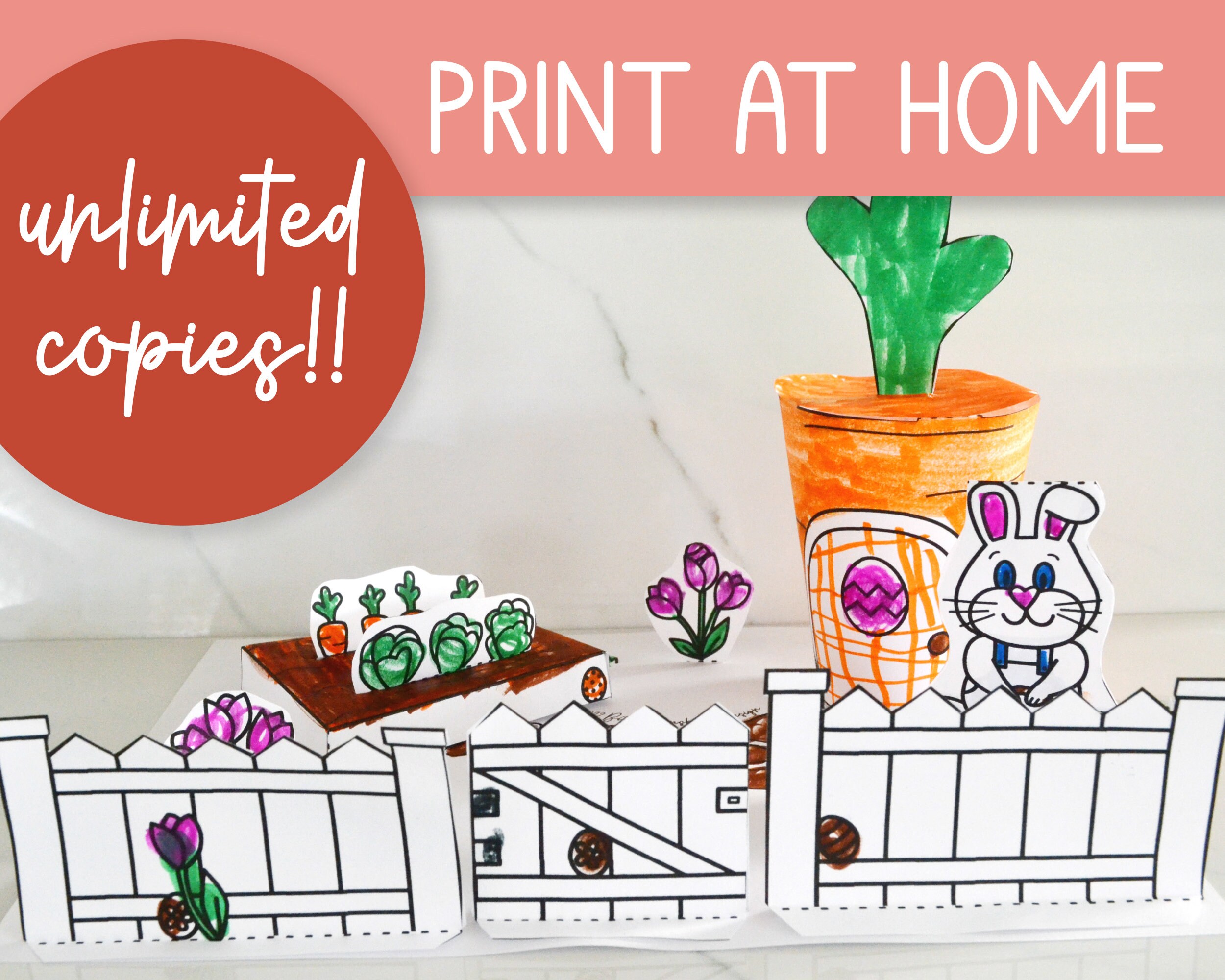 Easter Bunny Paper House Printable Activity for Kids, Easter Craft ...