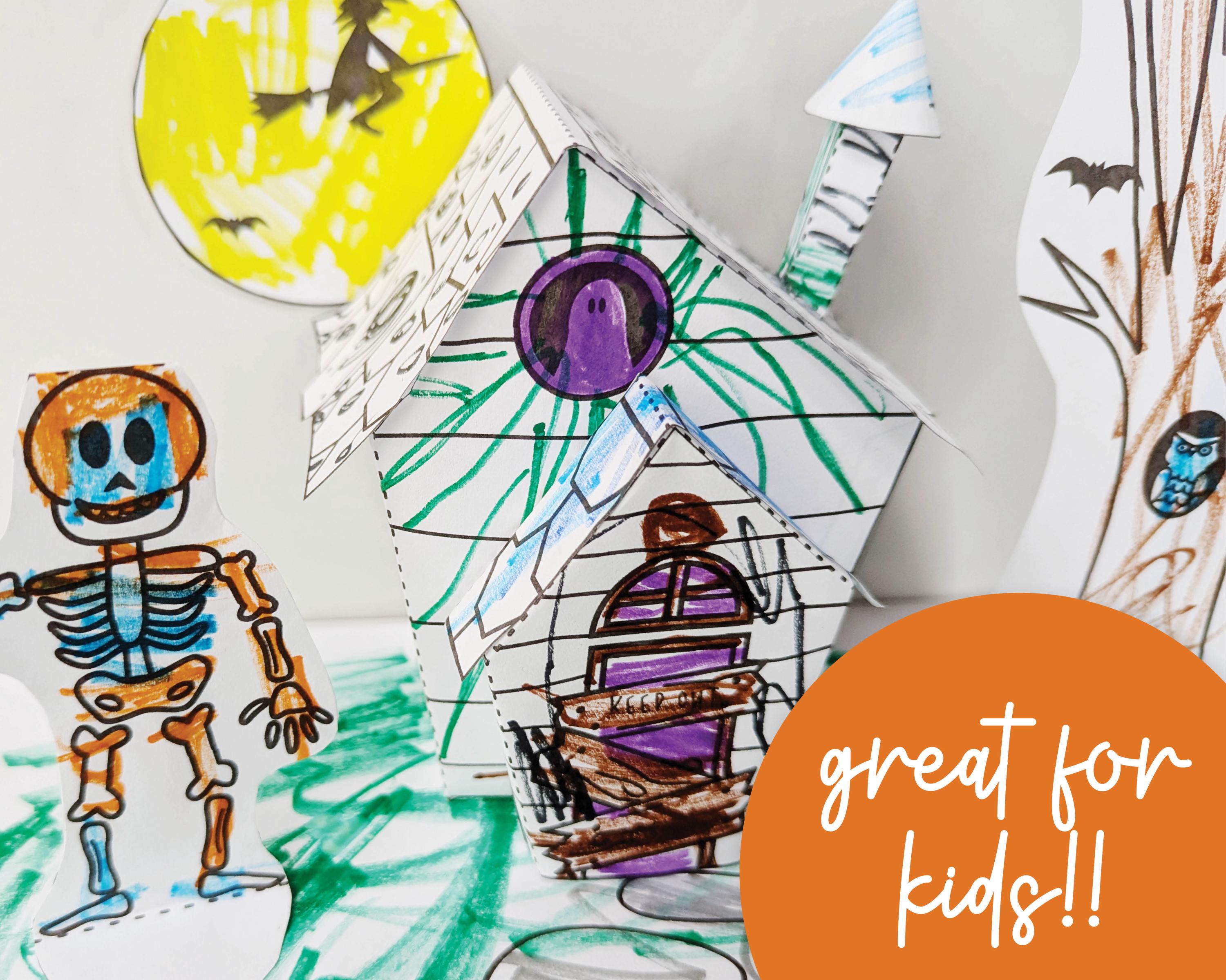 Paper Haunted House Printable Activity for Kids | Halloween - Etsy