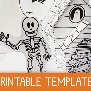 Paper Haunted House Printable Activity for Kids | Halloween - Etsy