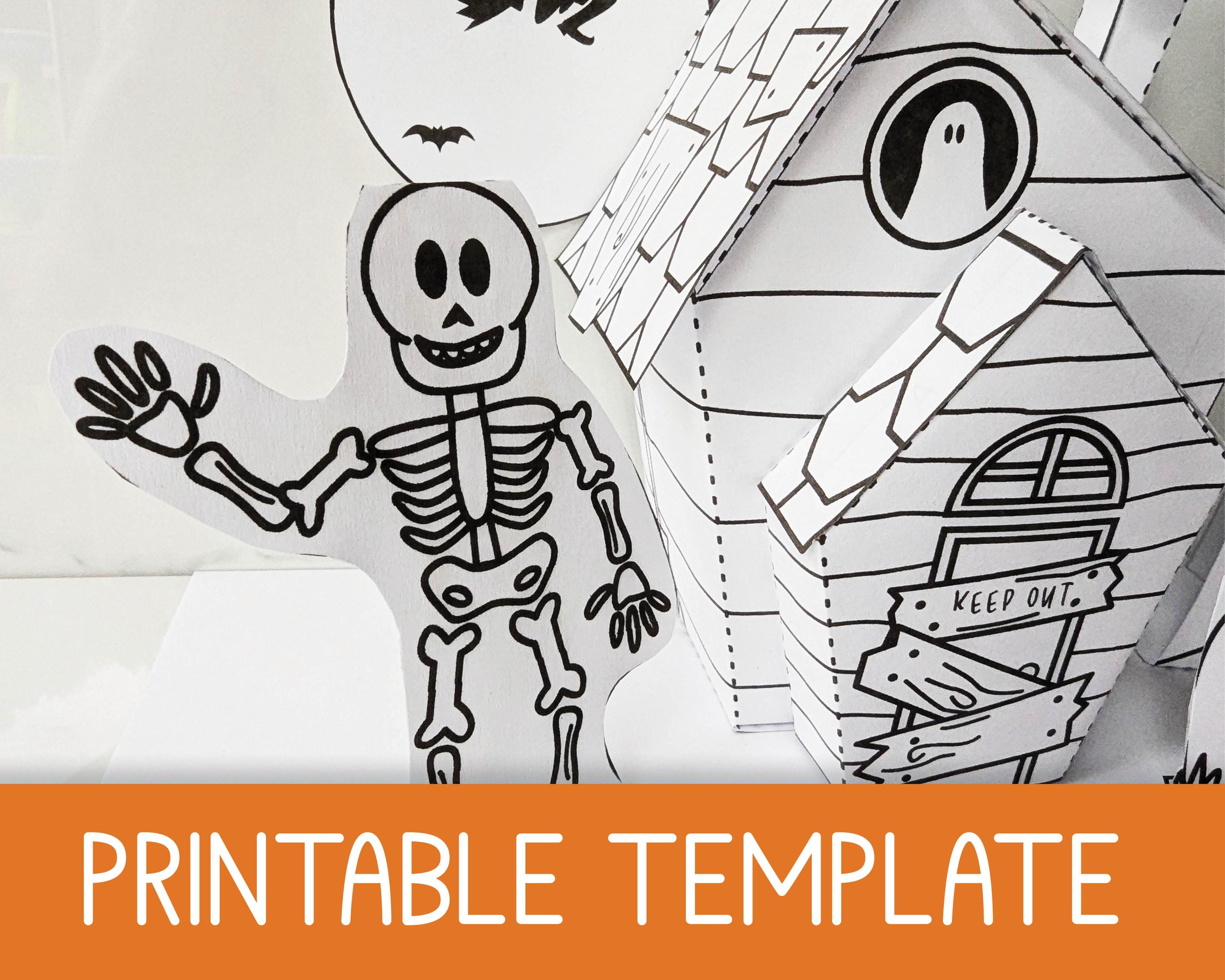 Paper Haunted House Printable Activity for Kids | Halloween - Etsy