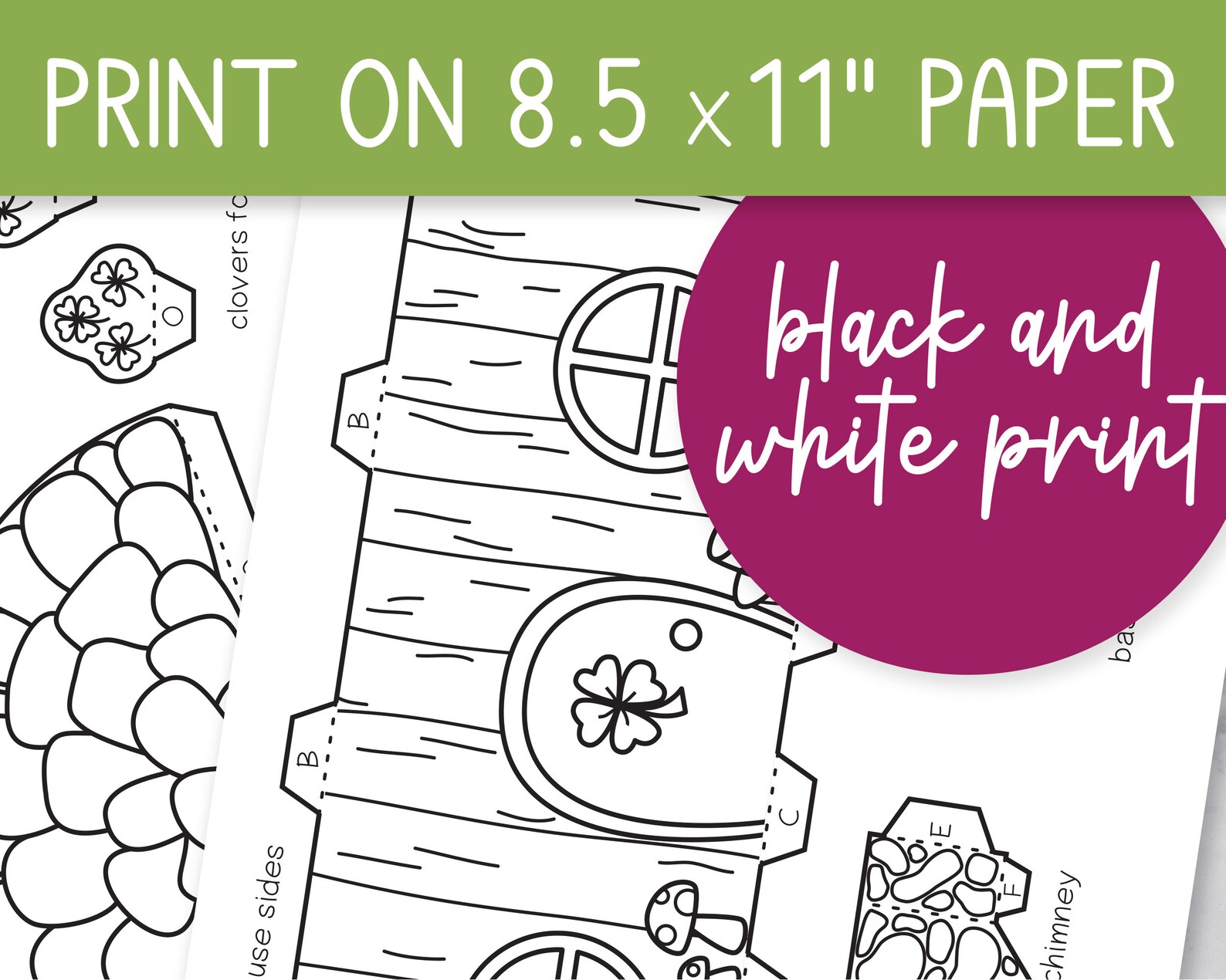 Leprechaun Paper House Printable Activity for Kids, St. Patrick’s Day ...