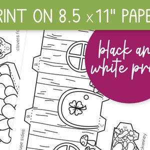 Leprechaun Paper House Printable Activity for Kids, St. Patrick’s Day ...