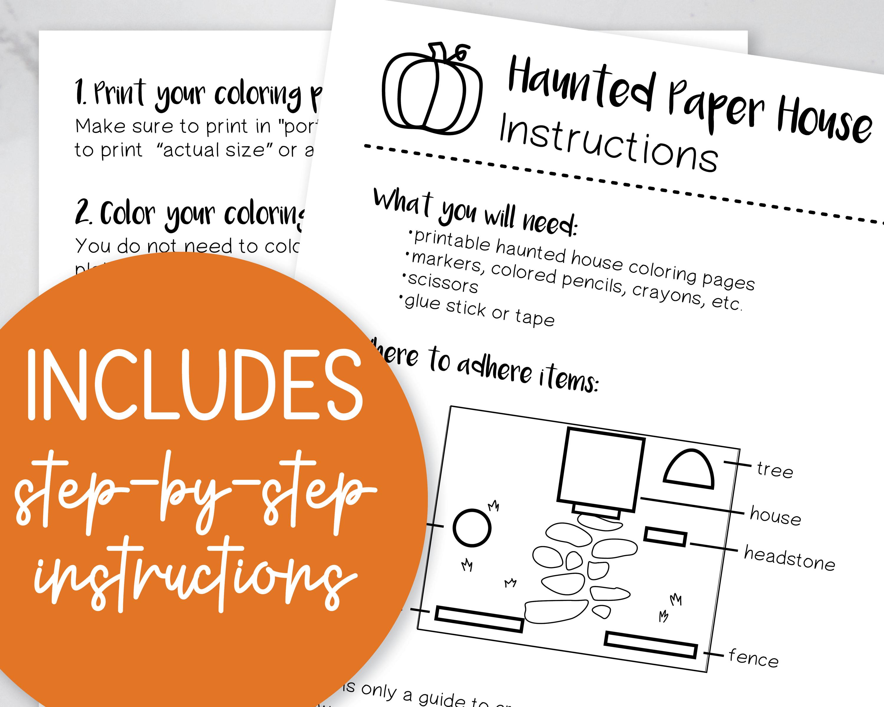 Paper Haunted House Printable Activity for Kids | Halloween - Etsy
