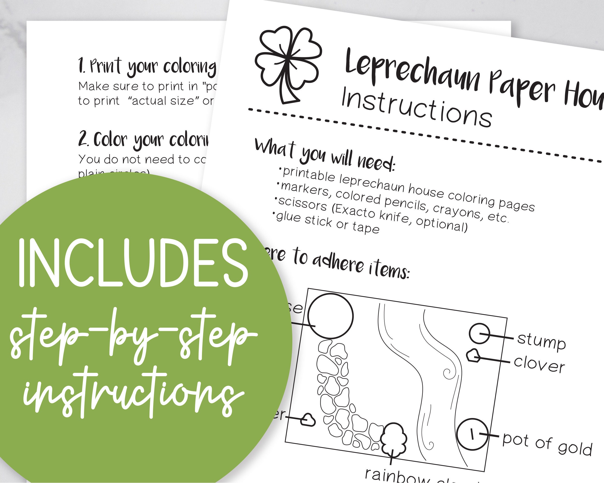 Leprechaun Paper House Printable Activity for Kids, St. Patrick’s Day ...