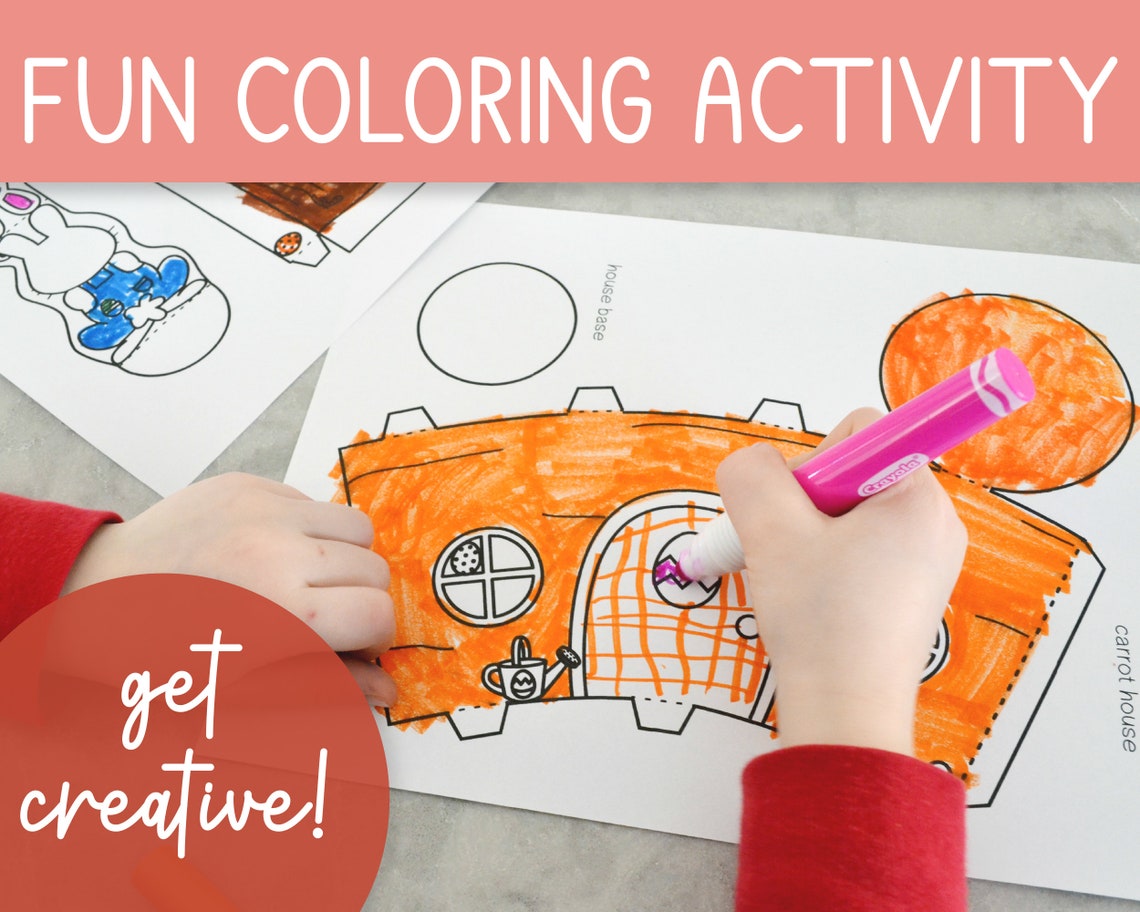 Easter Bunny Paper House Printable Activity for Kids, Easter Craft ...