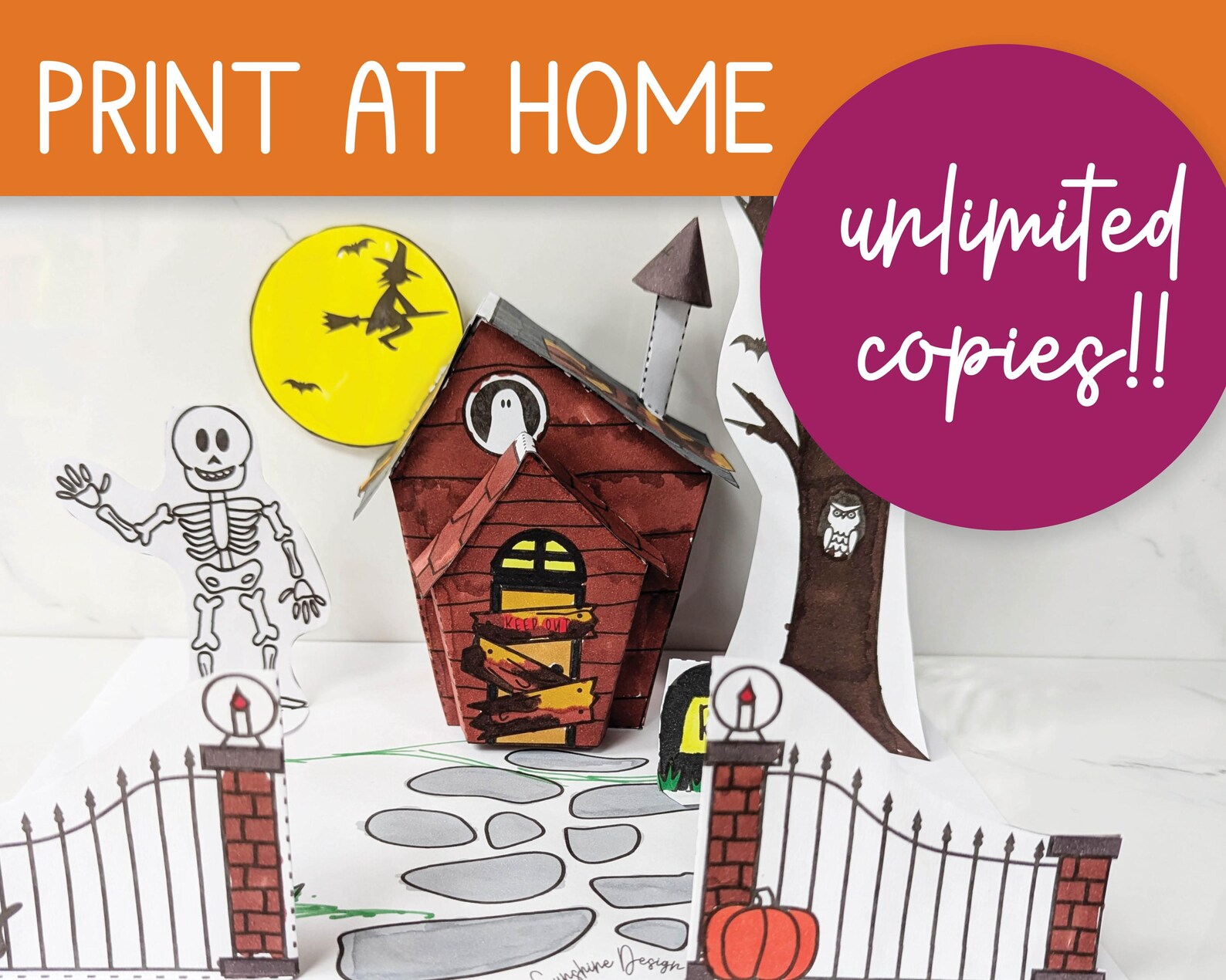 Paper Haunted House Printable Activity for Kids | Halloween - Etsy