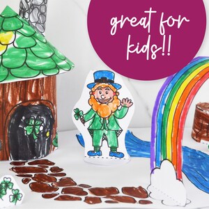 Leprechaun Paper House Printable Activity for Kids, St. Patrick’s Day ...