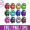 190+among Us SVG Bundle, Birthday PNG, Gaming Clipart, Among Us ...