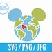 Mickey Mouse Head Earth - Earth Day / Nature - SVG, Png, Jpg - Instant ...
