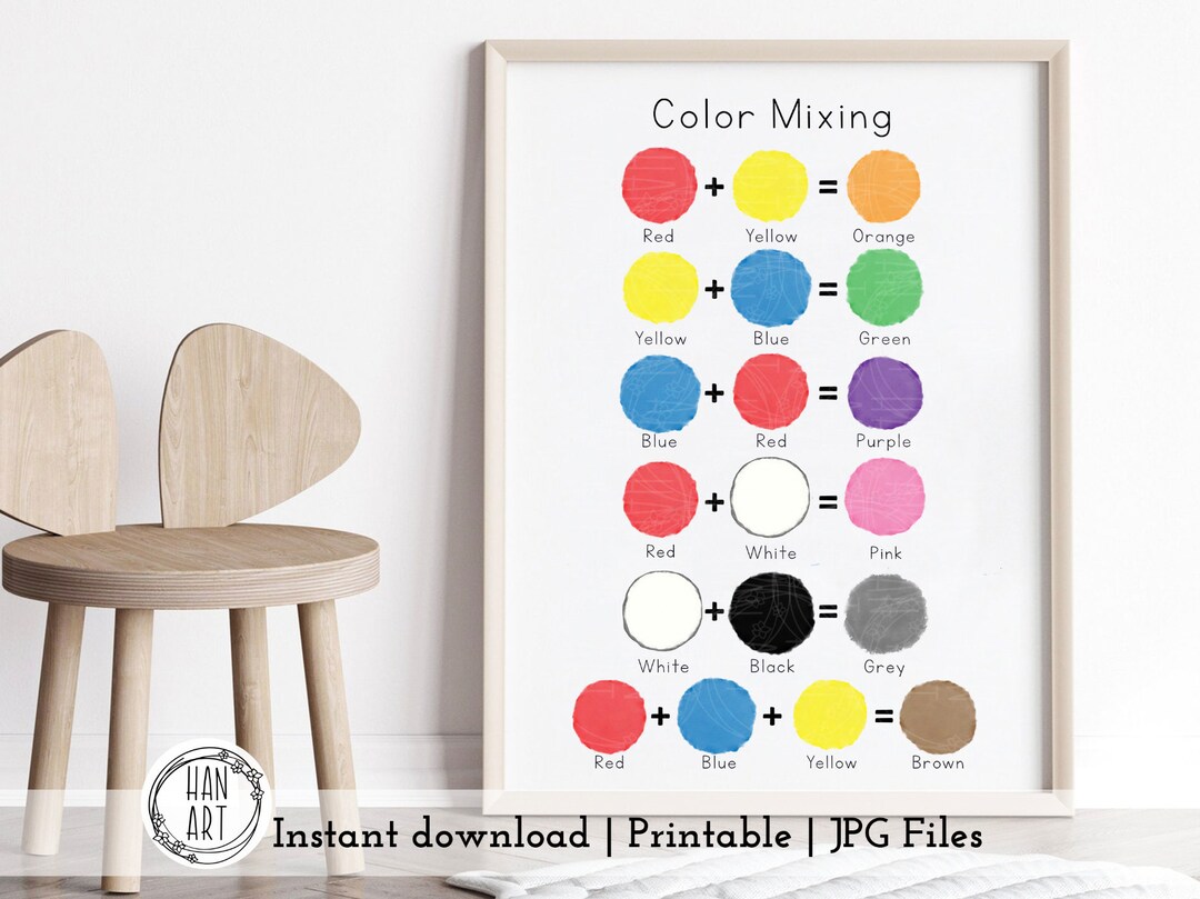 Color Mixing Printable | Watercolor Paint PRINTABLE | Educational ...